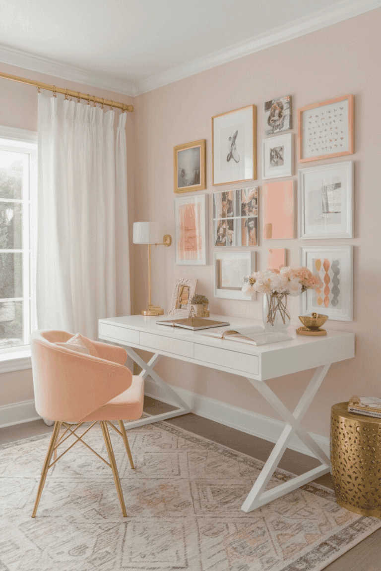 15 Chic and Feminine Home Office Ideas to Elevate Your Workspace - Lux Luna
